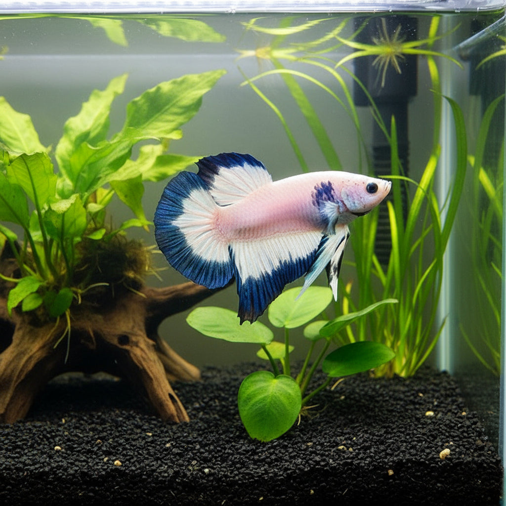 Blue Rim Marble Plakat Male Betta (pack of 5) – Luxury Piscis & Tropics